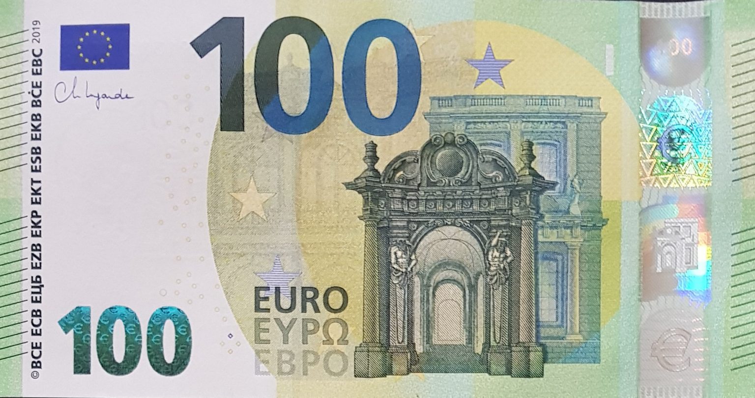 European Monetary Union New Signature 100 euro Note B112e4 Confirmed