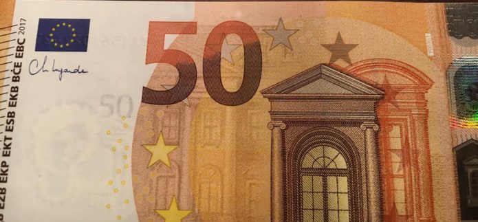 European Monetary Union new signature 50-euro note (B111y4) confirmed ...
