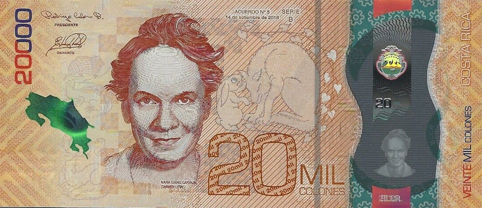 Costa Rica new 20,000-colon polymer note (B568a) confirmed – BanknoteNews