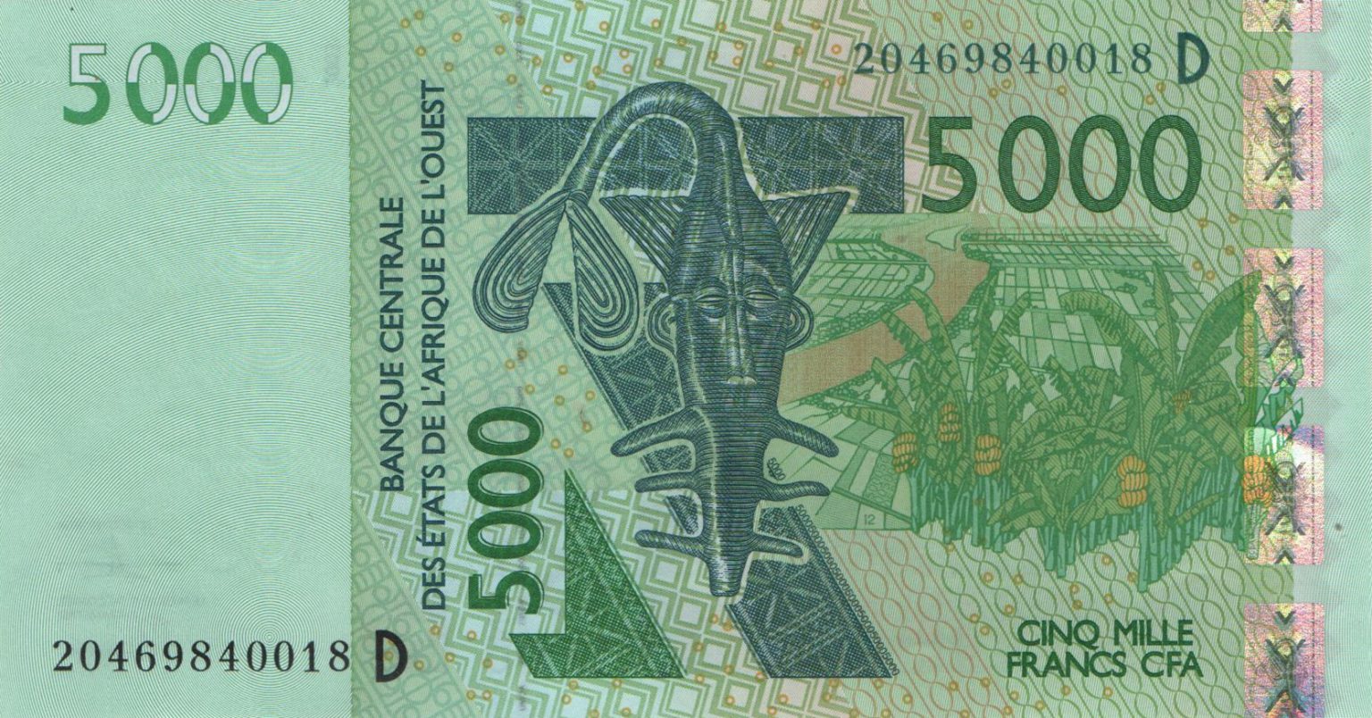 West African States (Mali) new date (2020) 5,000-franc note (B123Dt ...