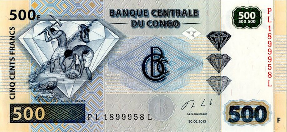 Congo Democratic Republic new imprint (HDM) 500-franc note (B317e1 ...