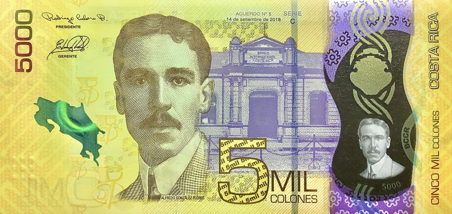 Costa Rica new 5,000-colon polymer note (B566a) confirmed – BanknoteNews