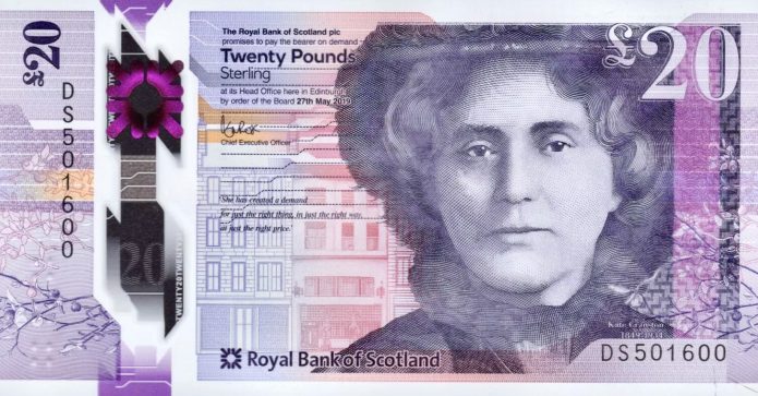 Scotland Royal Bank of Scotland new signature 20-pound note confirmed ...