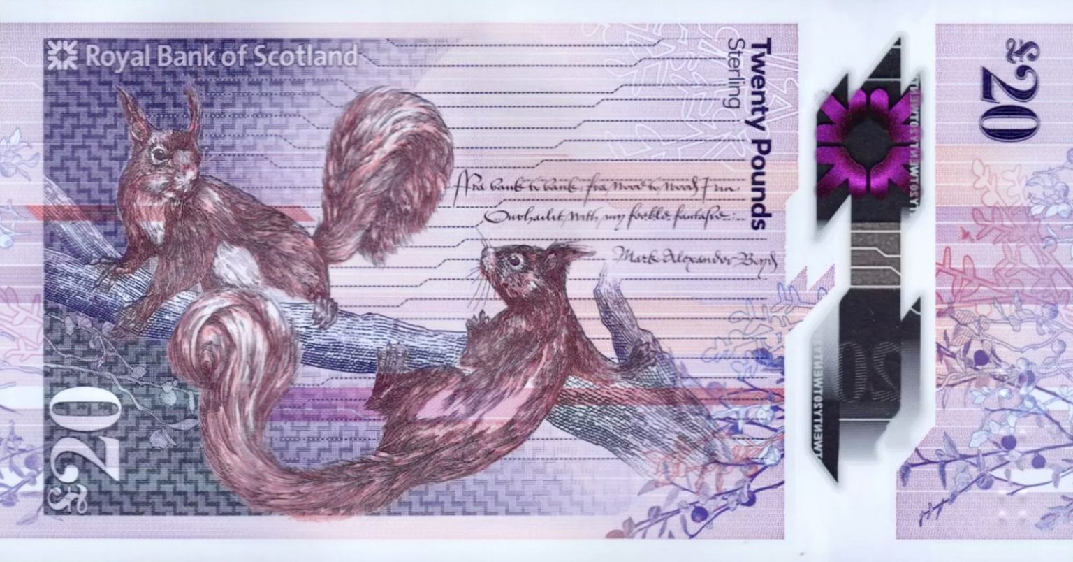 Scotland Royal Bank of Scotland new signature 20-pound note confirmed ...