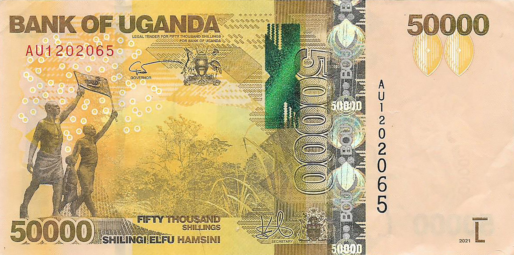 Uganda New Date 2021 50 000 shilling Note B159e Confirmed Uganda New Date 2021 50 000 shilling Note B159e Confirmed