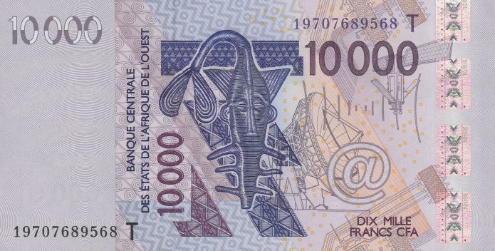 West African States (Togo) new sig/date (2019) 10,000-franc note ...
