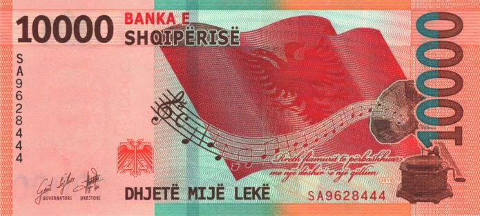 Albania new 10,000-lek note (B327a) confirmed – BanknoteNews