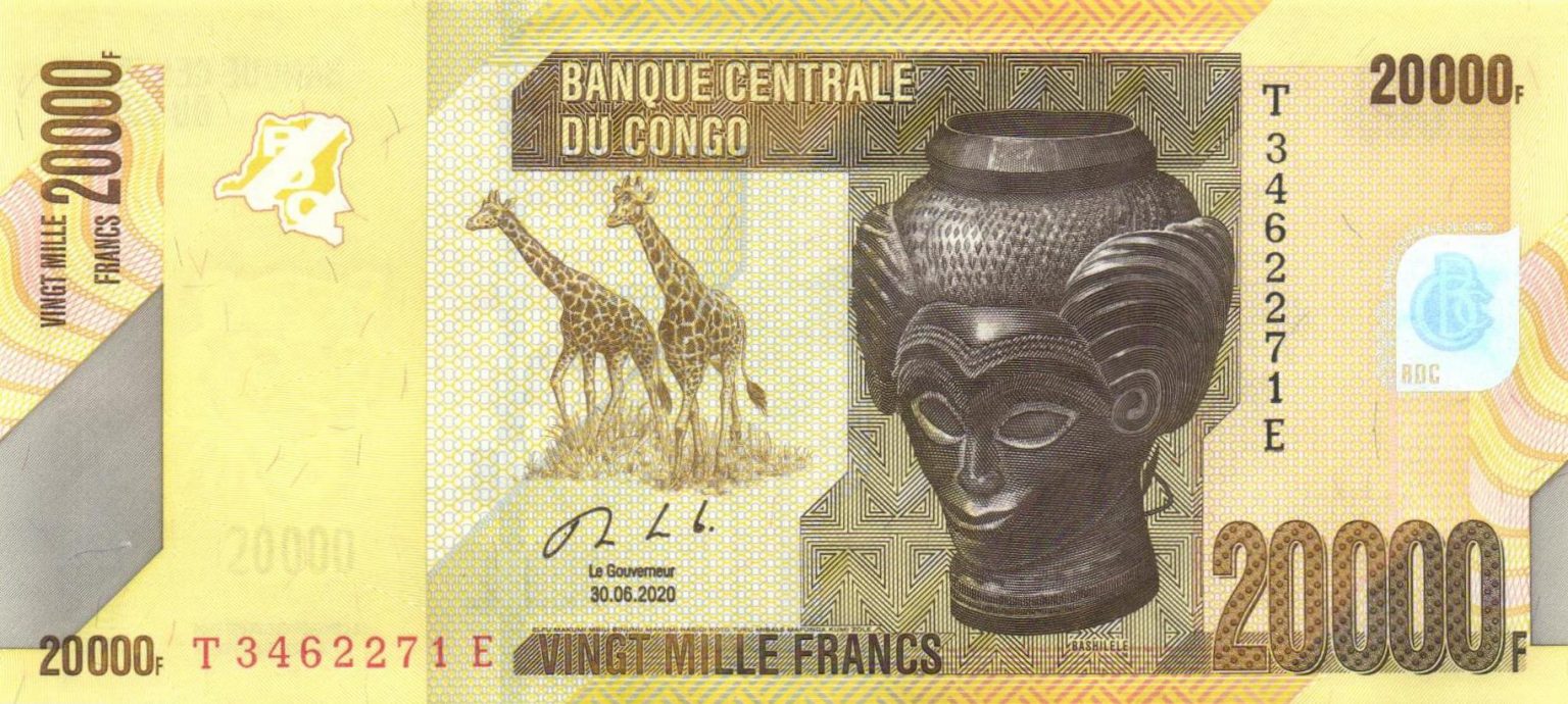 Congo Democratic Republic new date (30.06.2020) 20,000-franc note ...