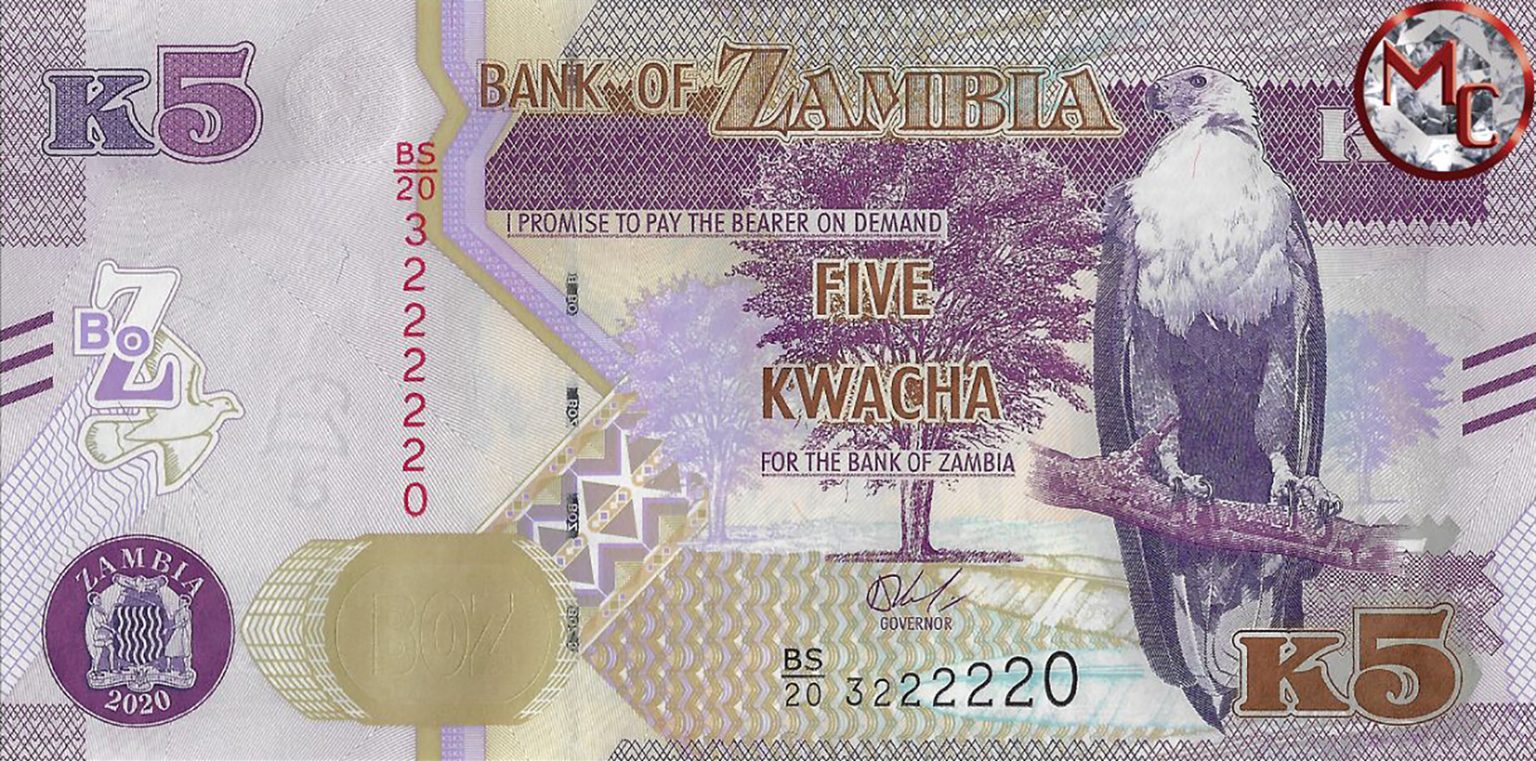 Zambia new date (2020) 5-kwacha note (B166b) confirmed – BanknoteNews