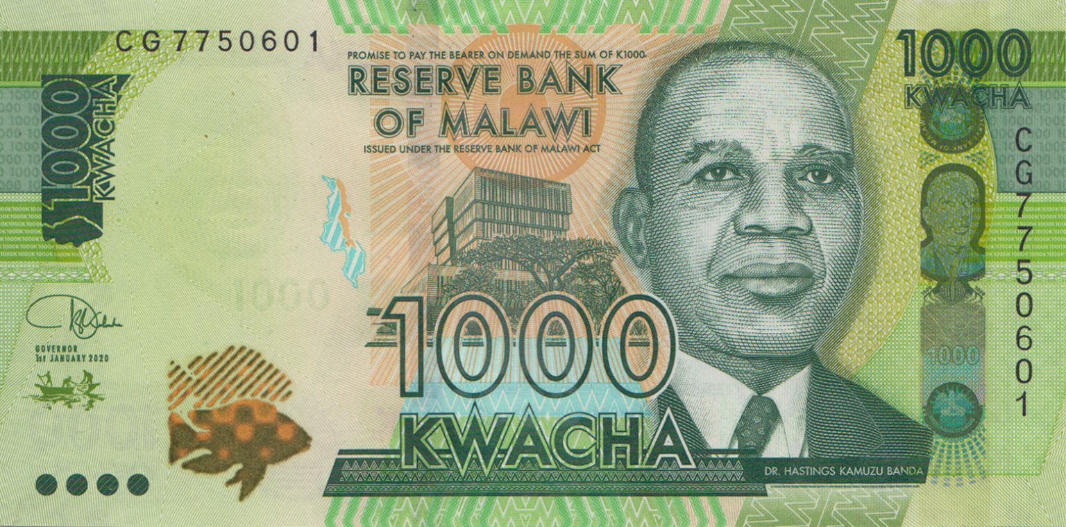 Malawi new sig/date (01.01.2020) 1,000-kwacha note (B162d) confirmed ...