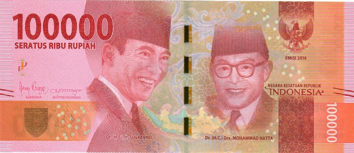 Indonesia new date (2021) 100,000-rupiah note (B615g) confirmed ...