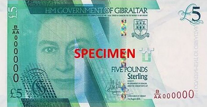 Gibraltar new 5-pound note (B136a) reportedly introduced on 01.12.2021 ...