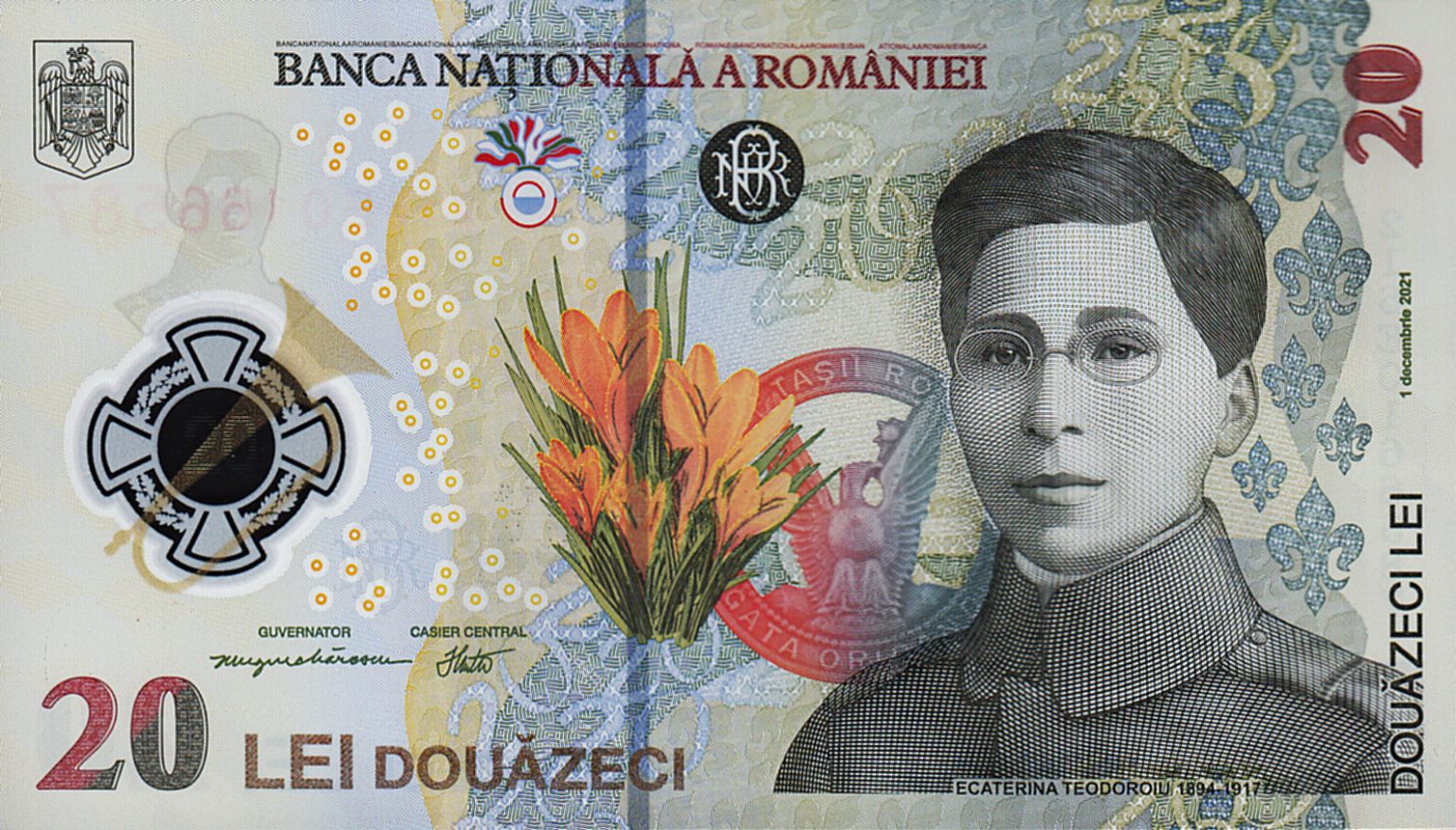 Romania new 20-leu note (B293a) confirmed introduced on 01.12.2021 ...