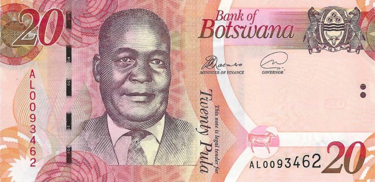 Botswana new date (2018) 20-pula note (B125f) confirmed – BanknoteNews