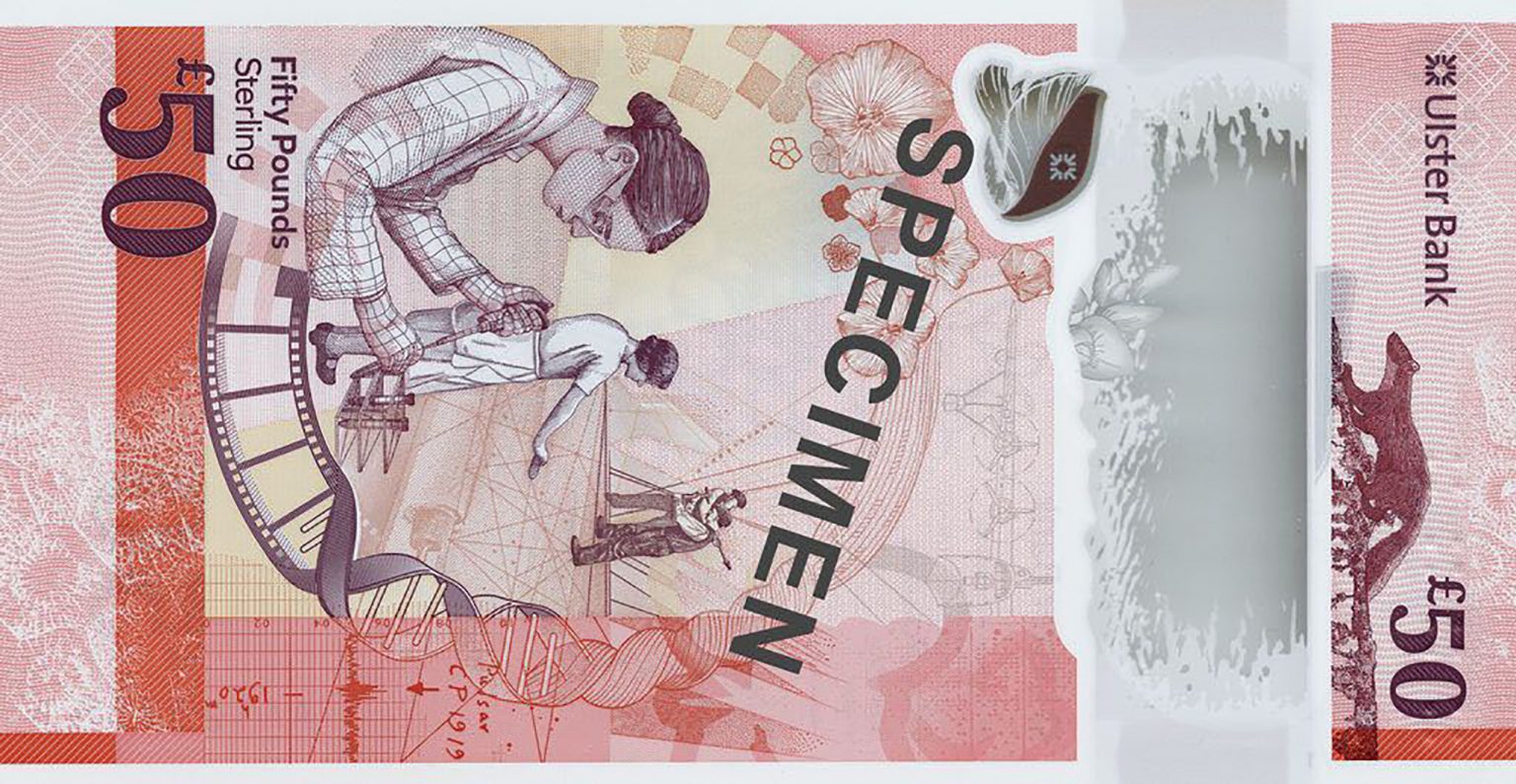 Northern Ireland Ulster Bank new 50-pound polymer note (B942a) reported ...