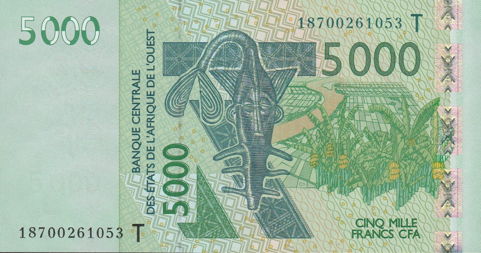 West African States Togo new date (2018) 5,000-franc note (B123Tr ...