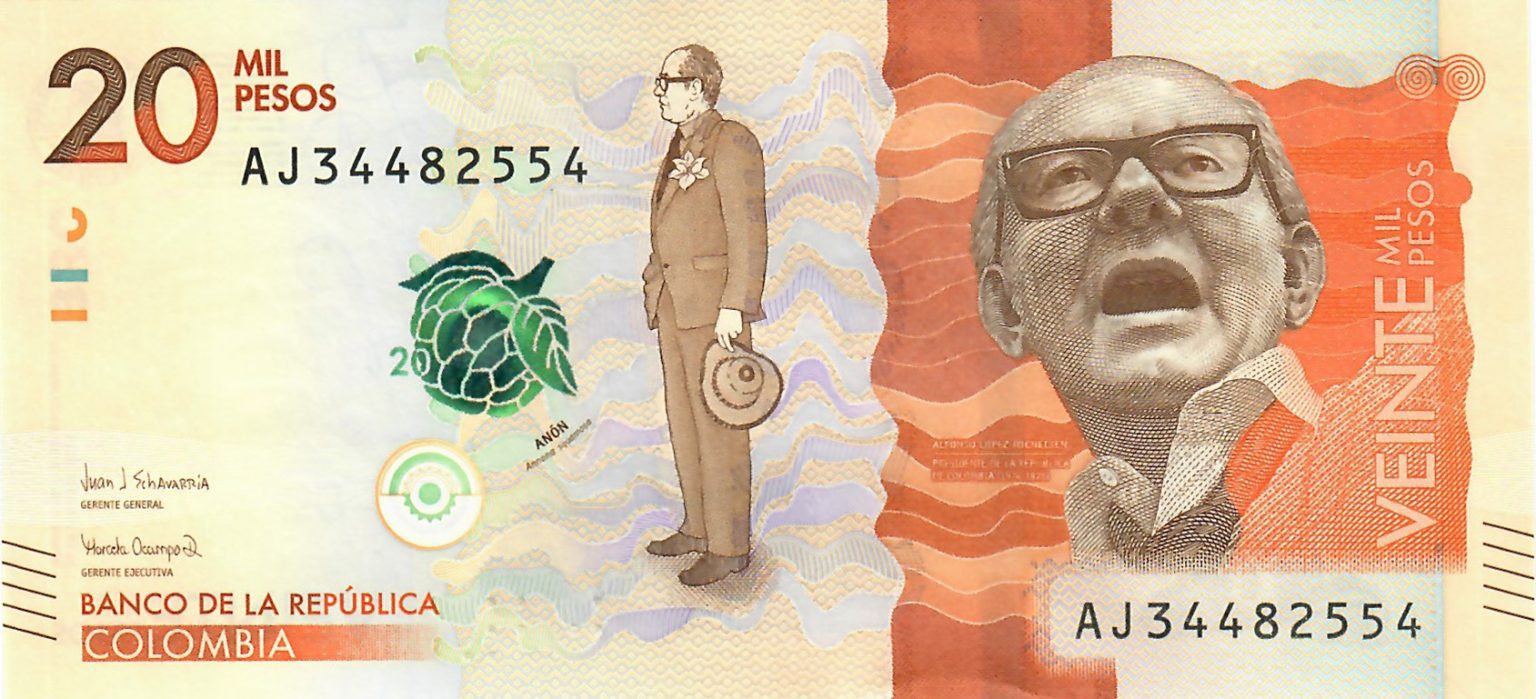 Colombia new date (24.07.2018) 20,000-peso note (B996d) confirmed ...