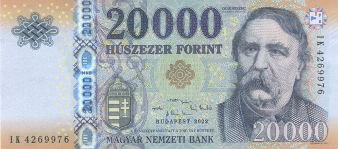 Hungary new date (2022) 20,000-forint note (B592f) confirmed – BanknoteNews