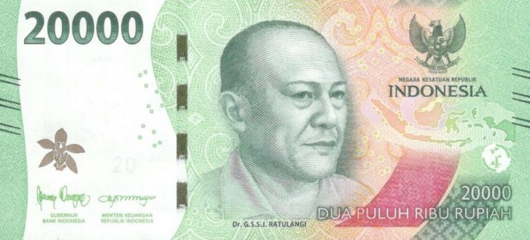 Indonesia new 20,000-rupiah note (B621a) confirmed introduced on 18.08. ...
