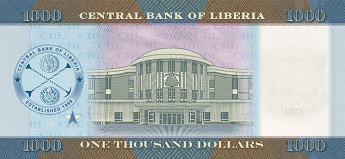 Liberia new 1,000-dollar note (B321a) reported – BanknoteNews