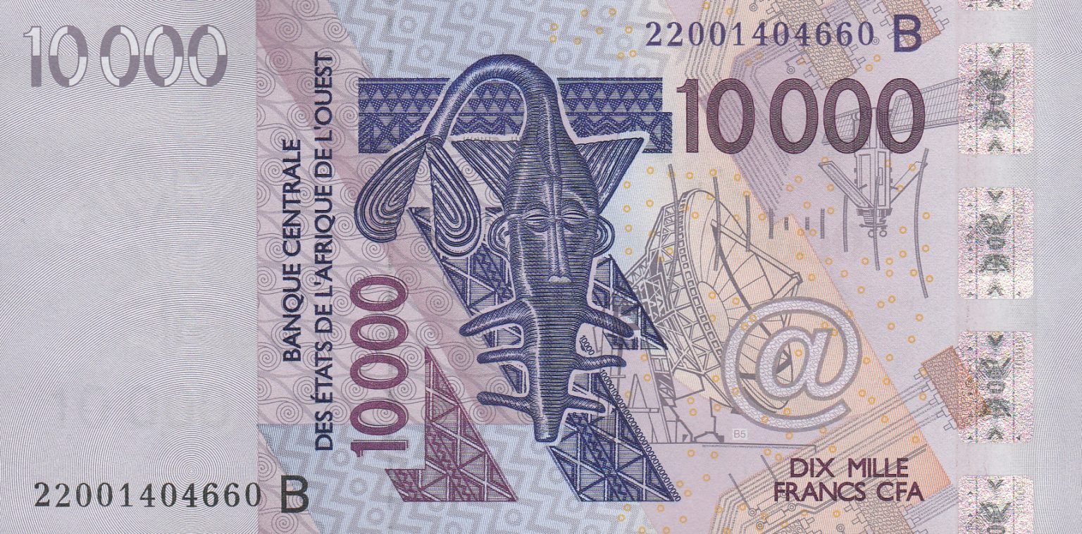 West African States (Benin) new date (2022) 10,000-franc note (B124Bv ...
