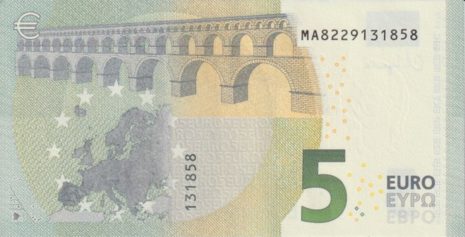 European Monetary Union new signature 5-euro note (B108m4) confirmed ...