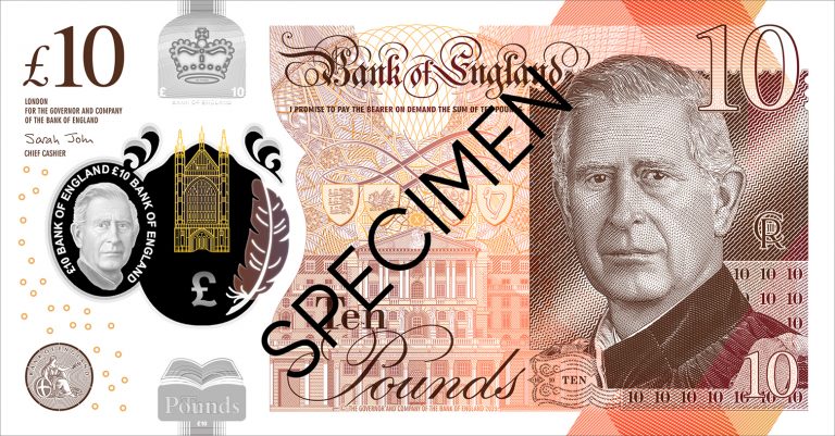 United Kingdom new 10-pound note (B208a) reported for introduction mid ...