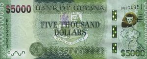 Guyana new 5,000-dollar note (B122a) confirmed introduced on 20.12.2022 ...
