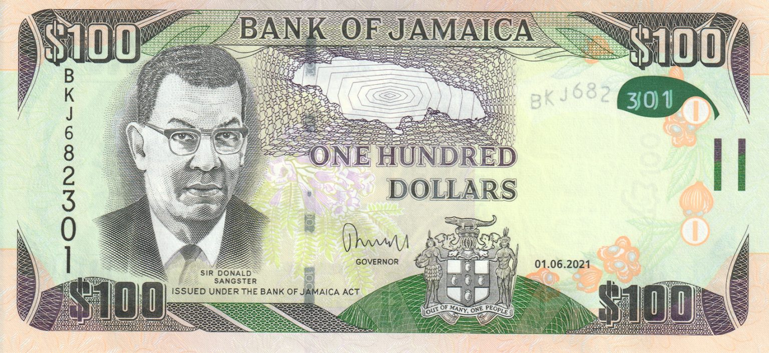 Jamaica new date (01.06.2021) 100-dollar note (B250h) confirmed ...