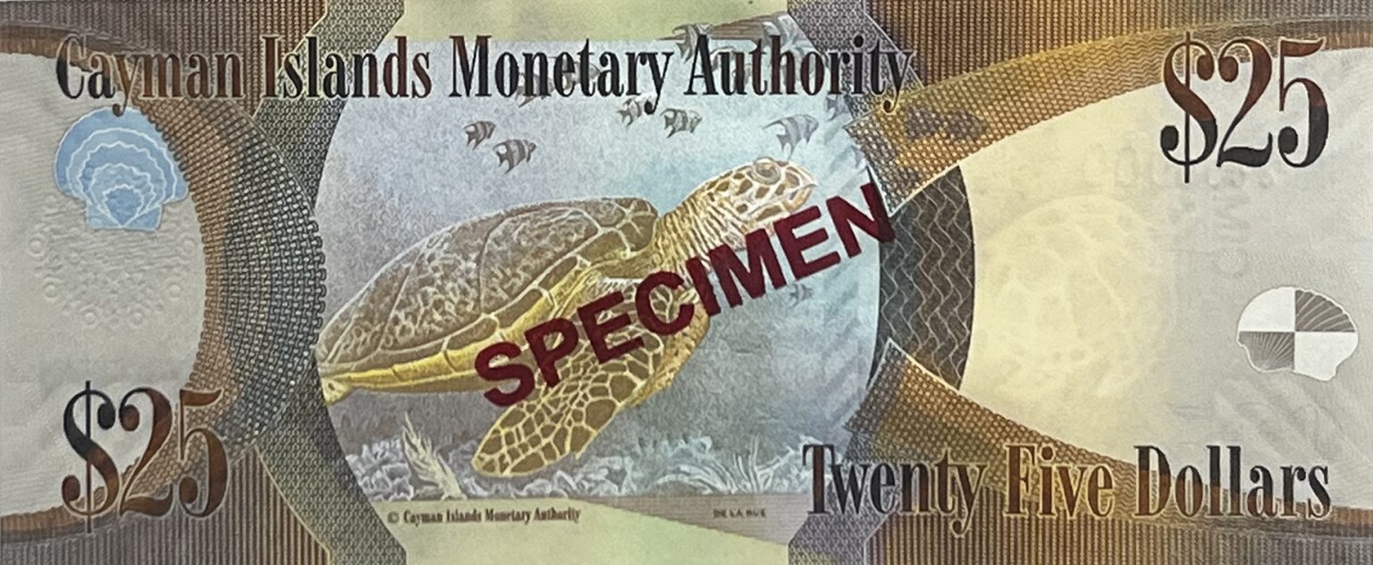 Cayman Islands new 25-dollar CIMA 25th anniversary commemorative note ...