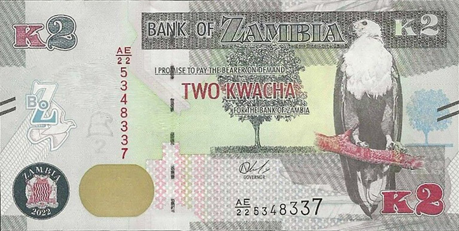 Zambia new printer/date (2022) 2-kwacha note (B165c) confirmed ...