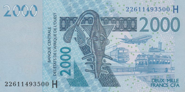 West African States (Niger) new date (2022) 2,000-franc note (B122Hv ...