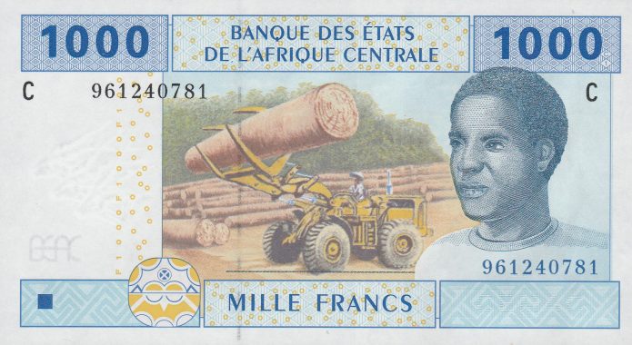Central African States (Chad) new signature 1,000-franc note (B107Ce ...
