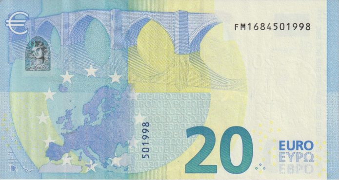 European Monetary Union new signature 20-euro note (B110f4) confirmed ...