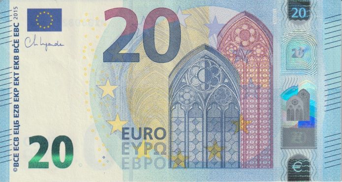 European Monetary Union new signature 20-euro note (B110m4) confirmed ...