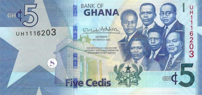 Ghana new date (2022.03.04) 5-cedi note (B156b) confirmed – BanknoteNews