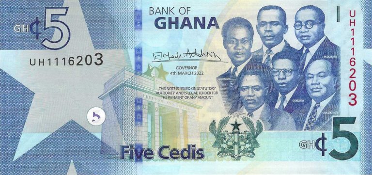 Ghana new date (2022.03.04) 5-cedi note (B156b) confirmed – BanknoteNews
