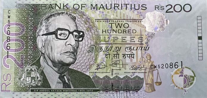 Mauritius new sig/date (2022) 200-rupee note (B427d) confirmed ...