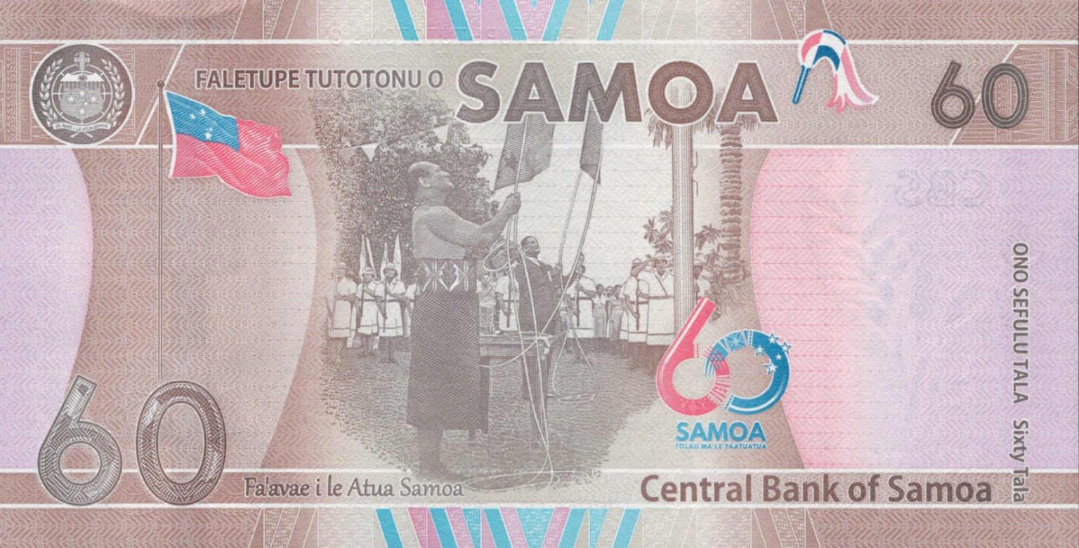 Samoa new 60-tala independence commemorative note (B122a) confirmed ...