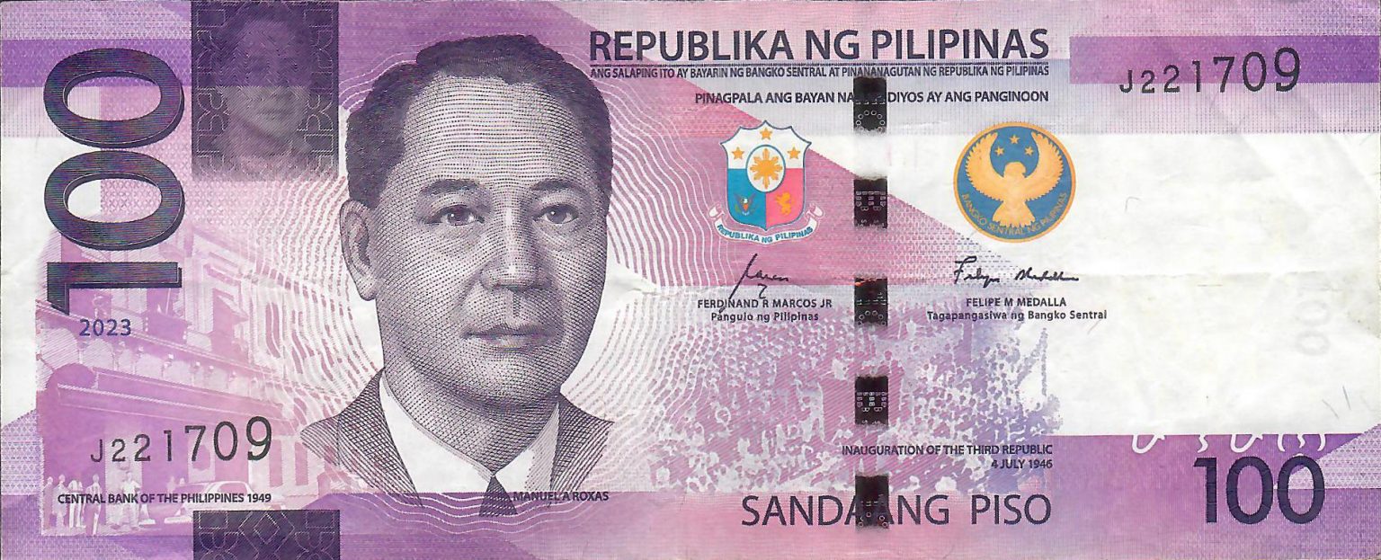 Philippines new date (2023) 100-peso note (B1098b) confirmed – BanknoteNews