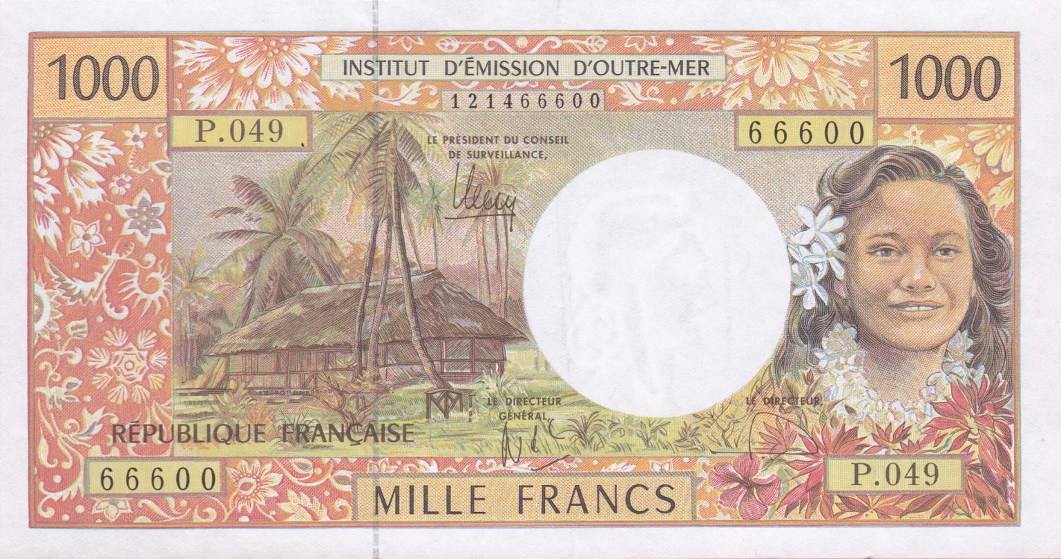 French Pacific Territories new signature 1,000-franc note (B102l ...
