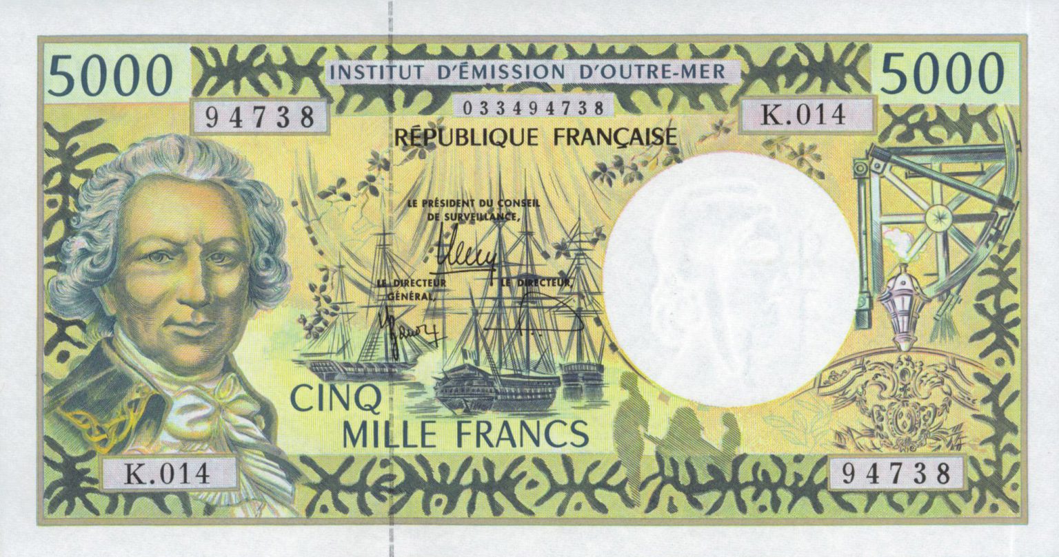 French Pacific Territories new signature 5,000-franc note (B103i ...