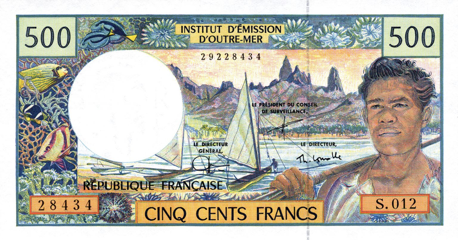 French Pacific Territories new signature 500-franc note (B101e ...