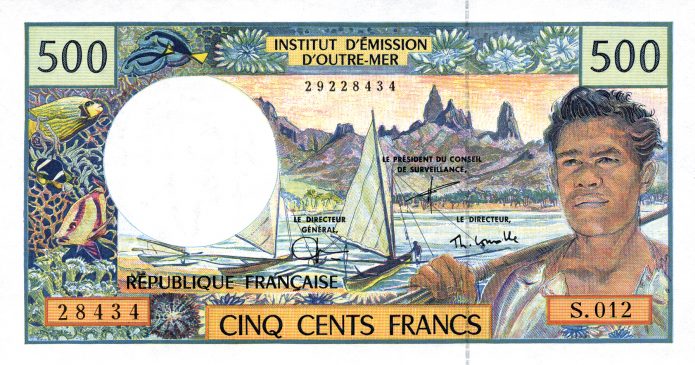 French Pacific Territories new signature 500-franc note (B101e ...