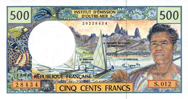 French Pacific Territories new signature 500-franc note (B101e ...