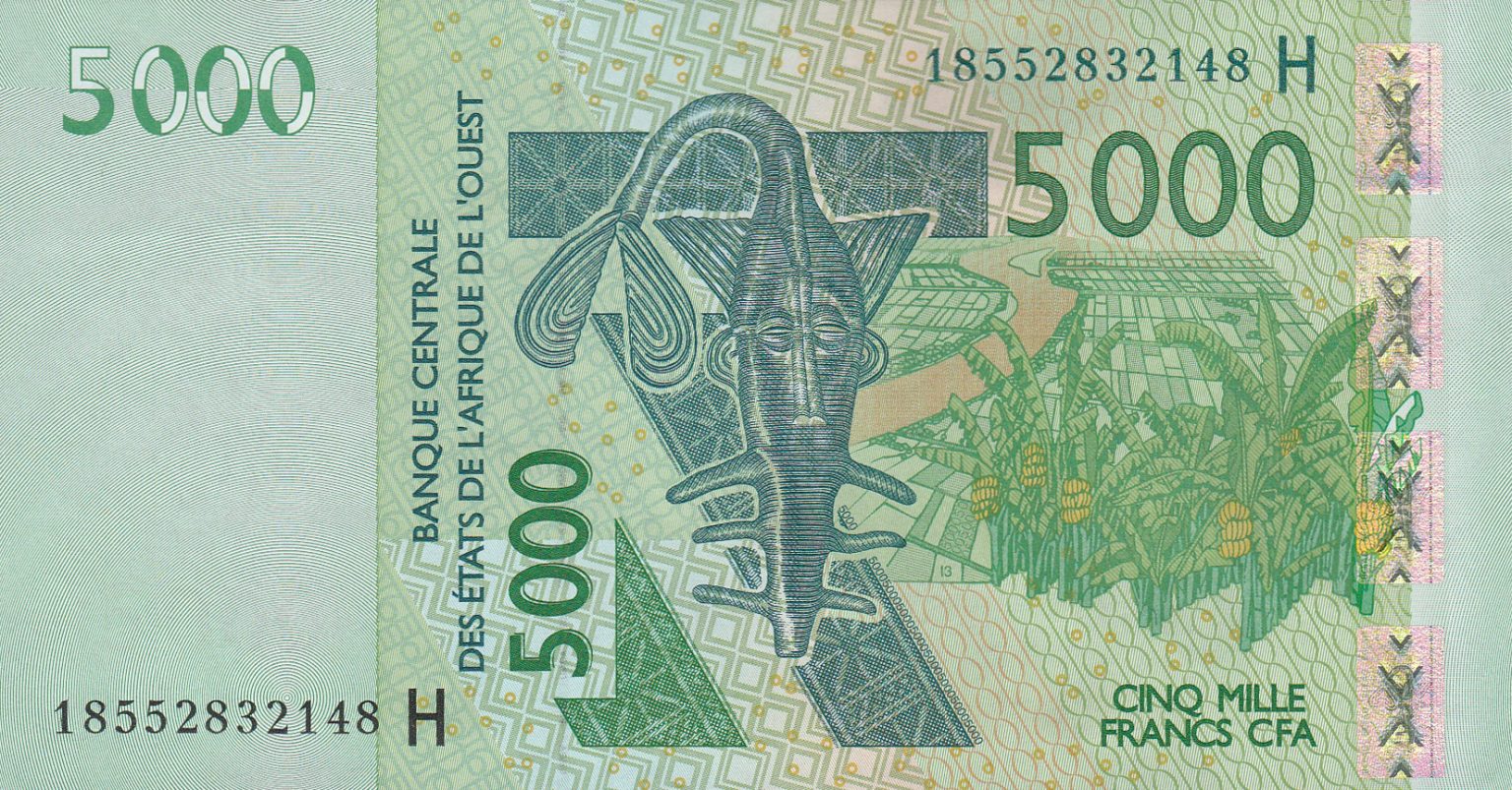 West African States (Niger) new date (2018) 5,000-franc note (B123Hr ...