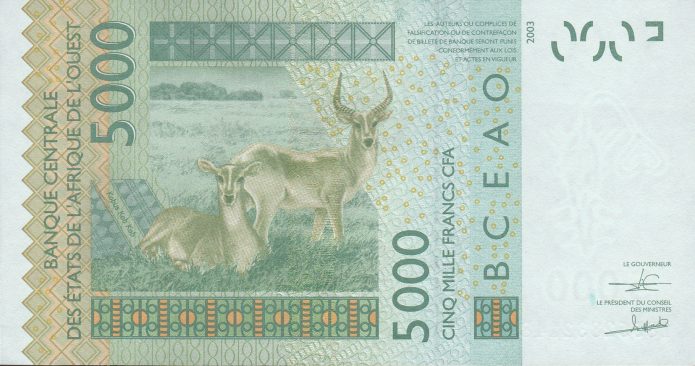 West African States (Niger) new date (2018) 5,000-franc note (B123Hr ...