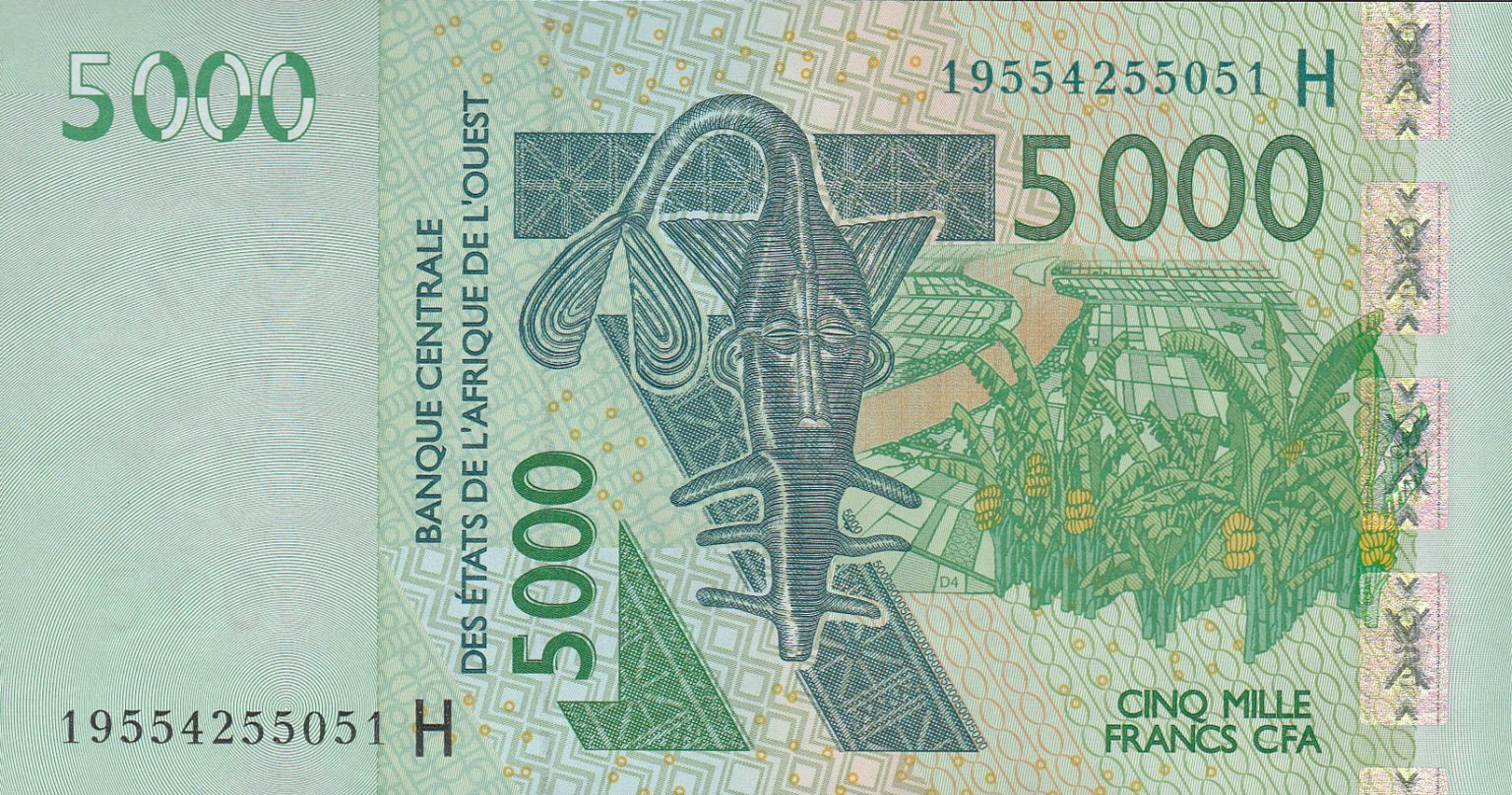 West African States (Niger) new sig/date (2019) 5,000-franc note ...