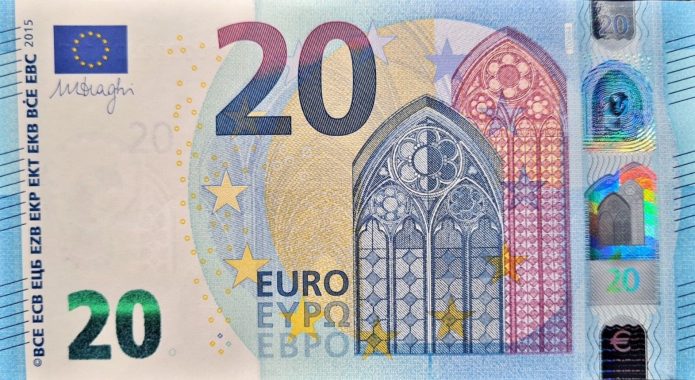 European Monetary Union new signature 20-euro note (B111t3) confirmed ...