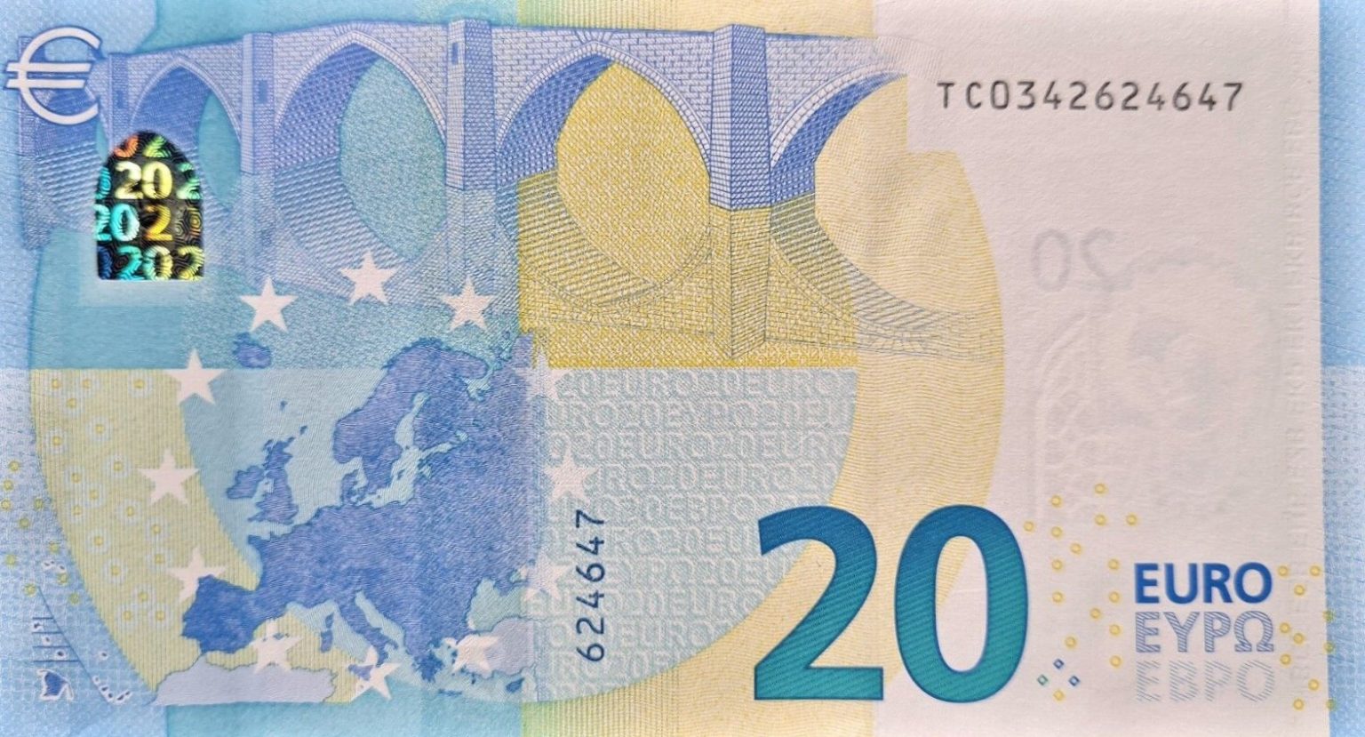 European Monetary Union new signature 20-euro note (B111t3) confirmed ...